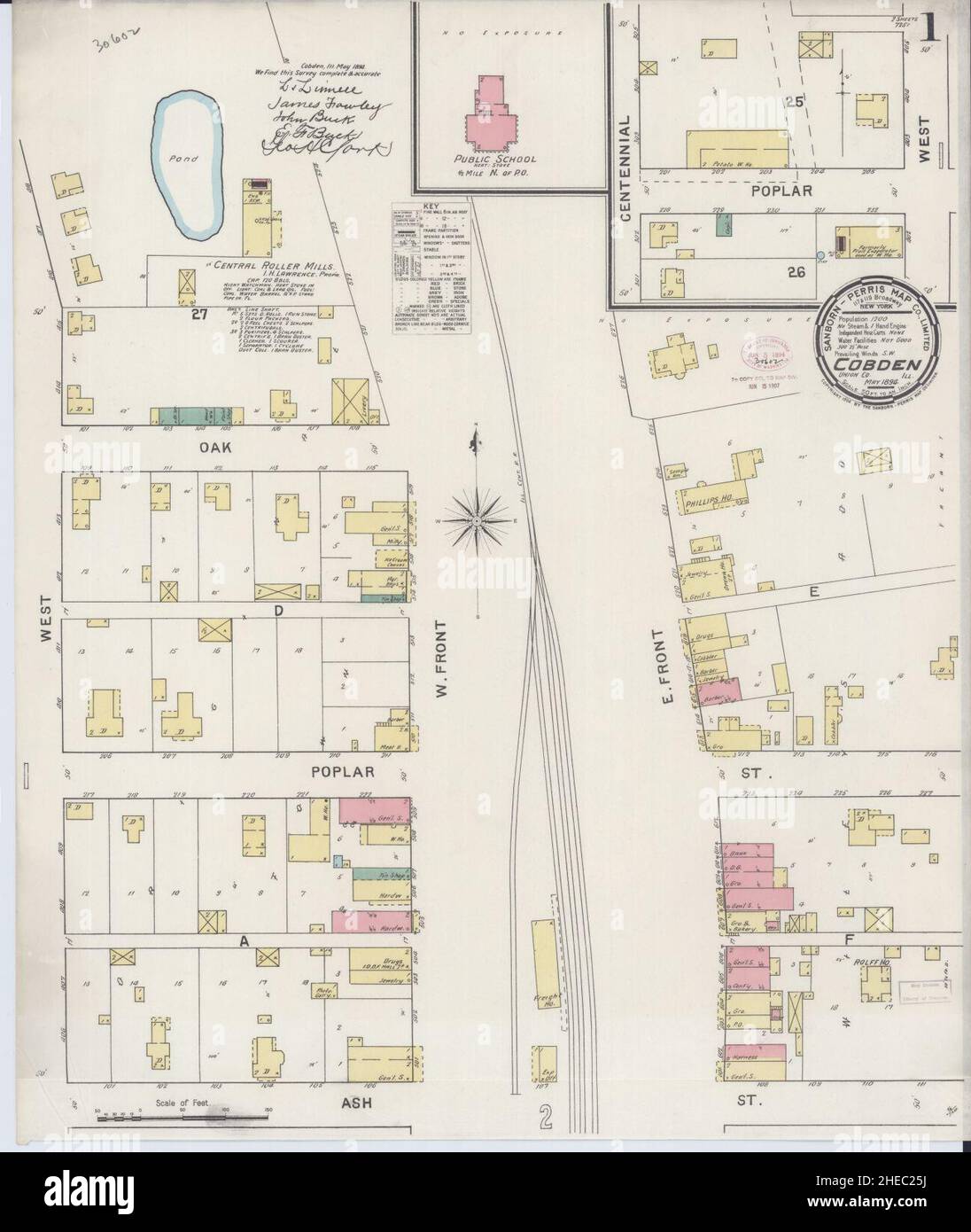 Sanborn Fire Insurance Map from Cobden, Union County, Illinois Stock ...