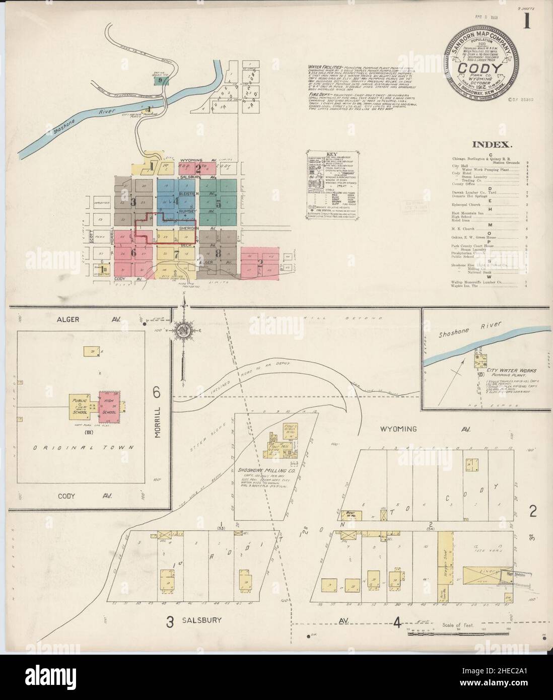 Cody wyoming map hi-res stock photography and images - Alamy