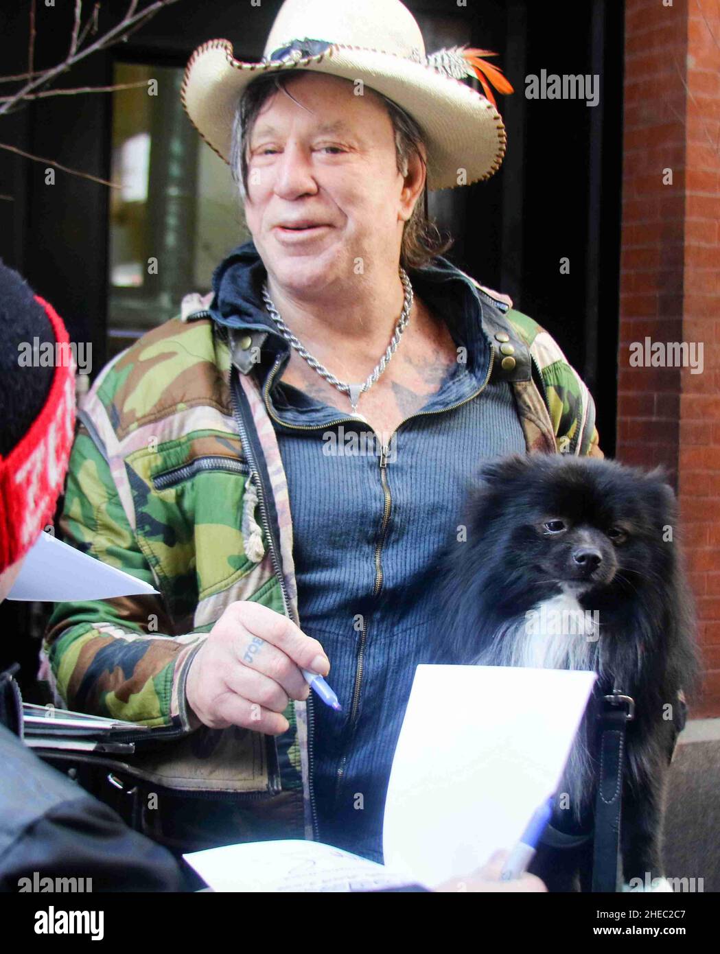 New York - NY - 20190214 Mickey Rourke was seen signing autographs for ...
