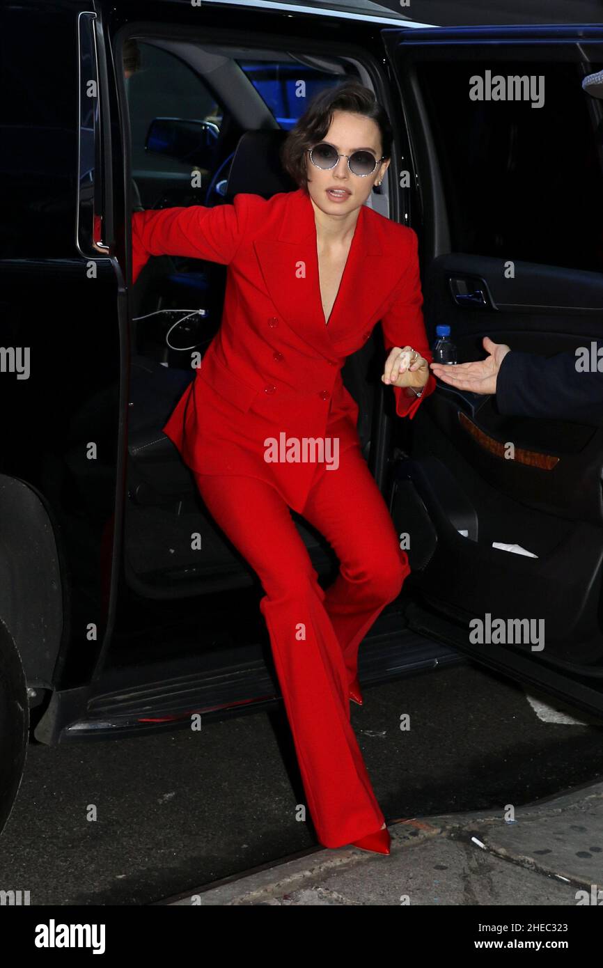 New York - NY - 20191126 Daisy Ridley stuns in a red suit while signing ...