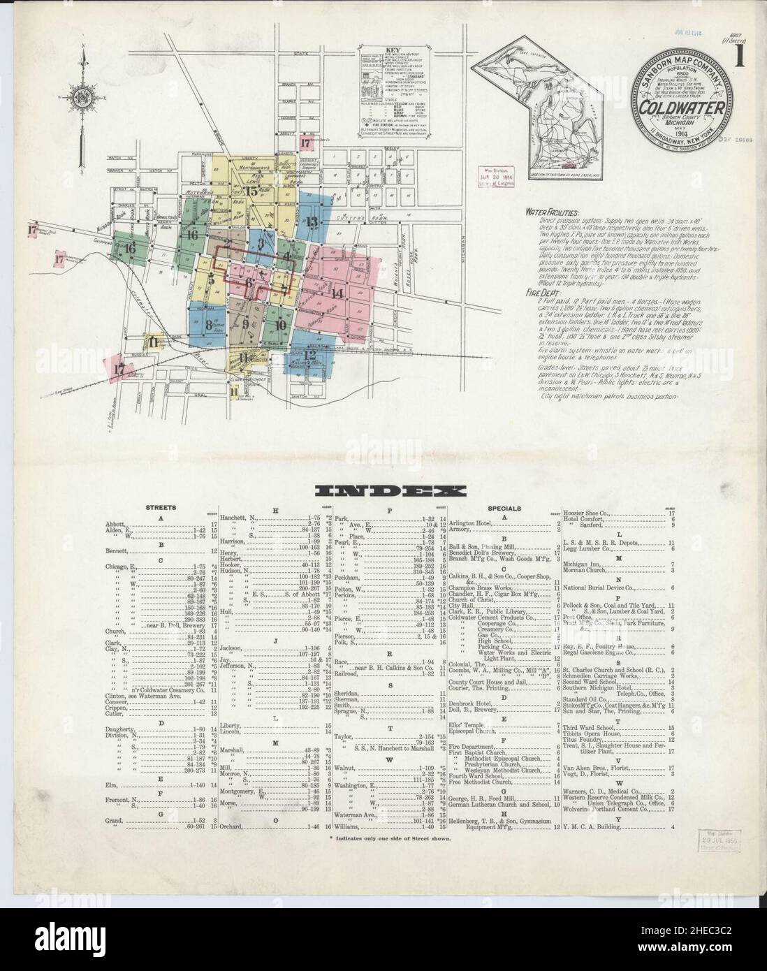 Coldwater michigan map hi-res stock photography and images - Alamy