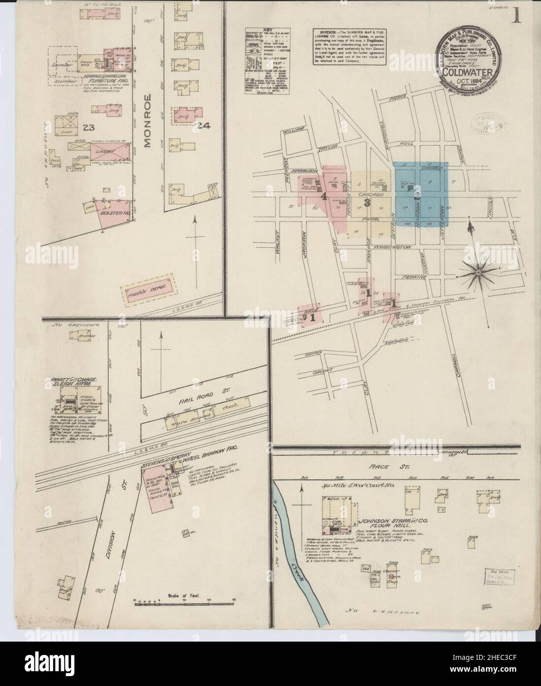 Coldwater michigan map hi-res stock photography and images - Alamy
