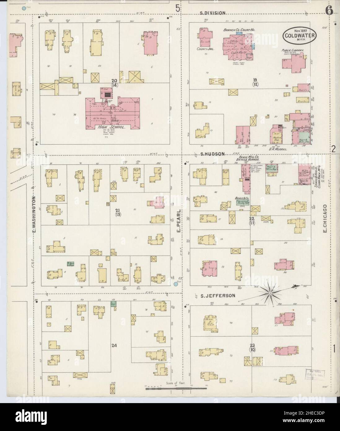 Coldwater michigan map hi-res stock photography and images - Alamy