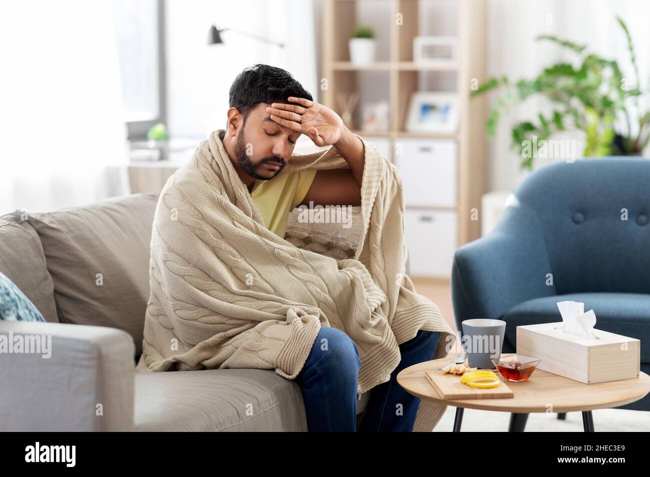 Sick man headache in hi-res stock photography and images - Alamy