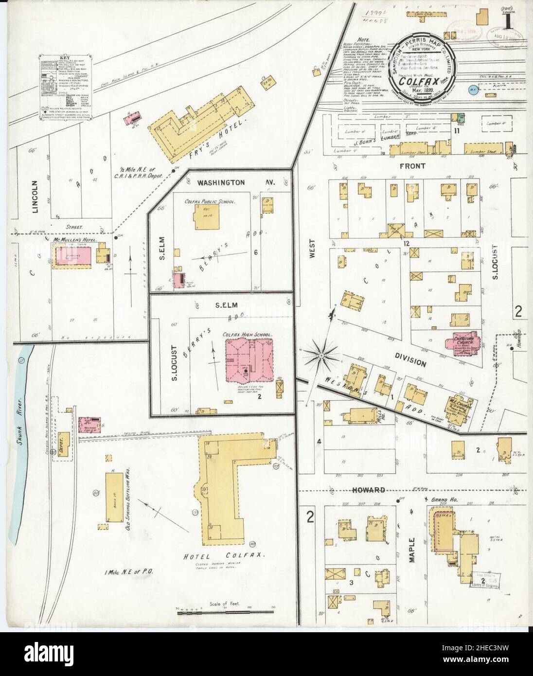 Colfax county map hi-res stock photography and images - Alamy