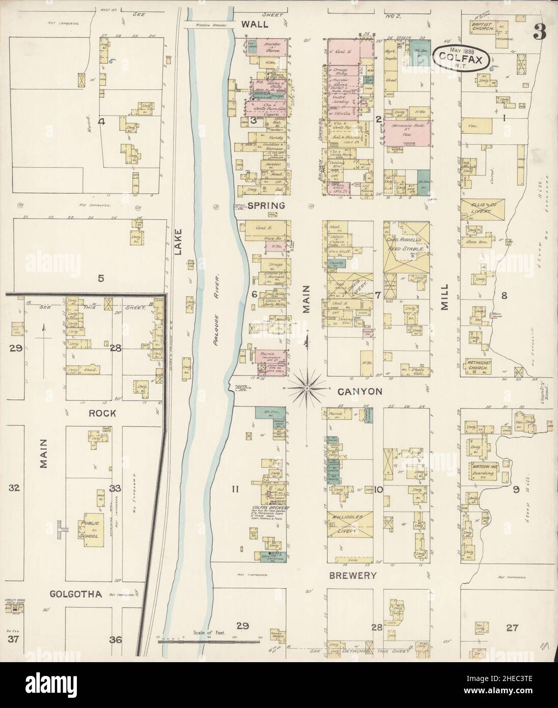 Colfax washington map hi-res stock photography and images - Alamy