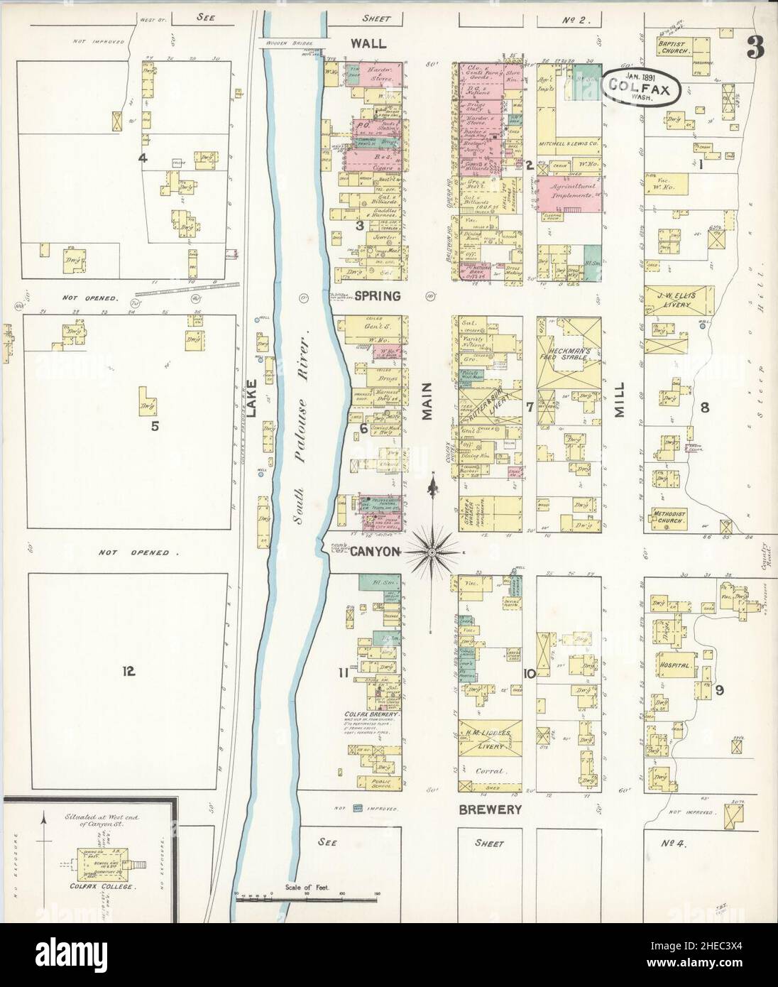 Colfax washington map hi-res stock photography and images - Alamy