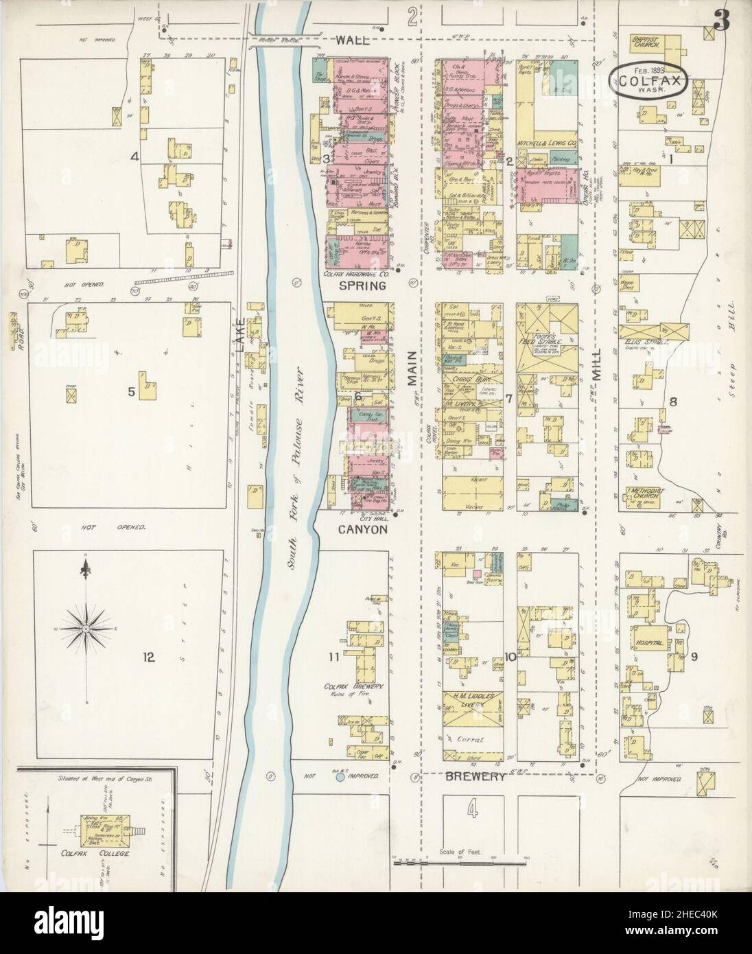 Map of colfax washington hi-res stock photography and images - Alamy