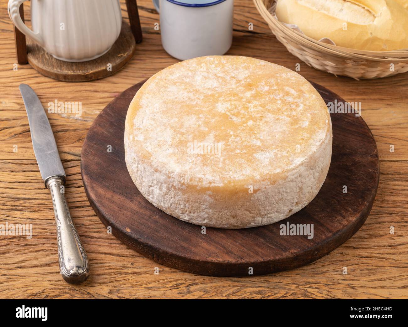 Artisanal Canastra cheese from Minas Gerais, Brazil with bread and ...