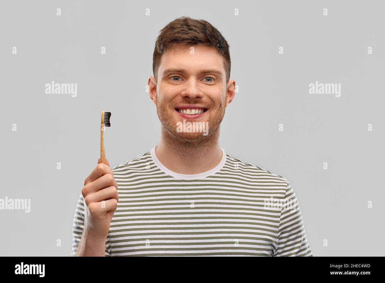 Bamboo toothbrush man hi-res stock photography and images - Alamy