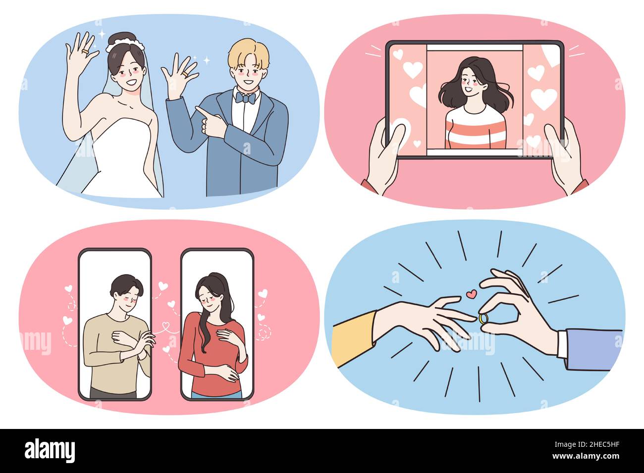 Couple getting engaged Stock Vector Images - Alamy