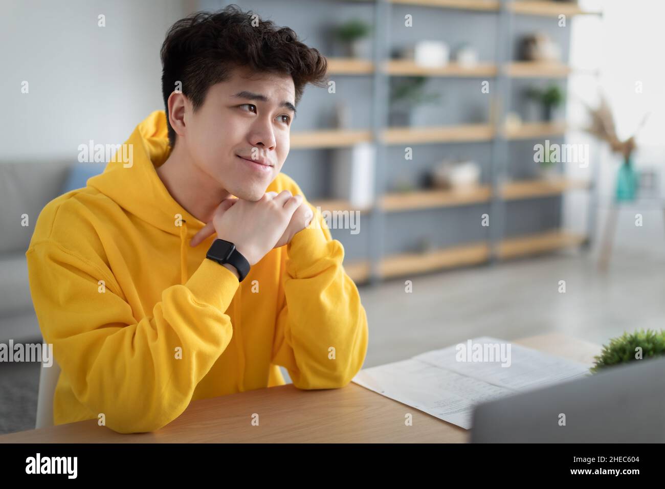 Calm millennial asian man hi-res stock photography and images - Alamy