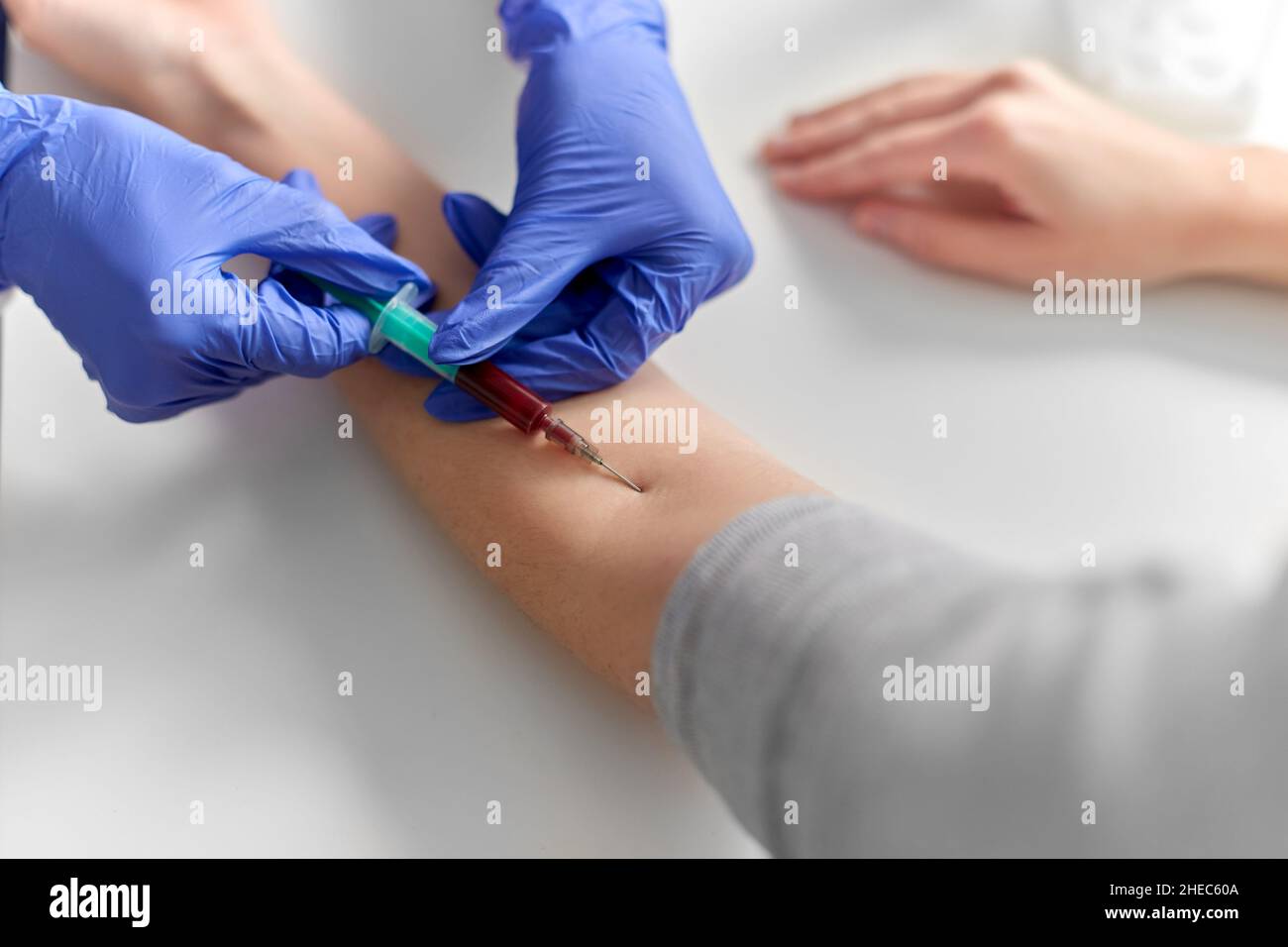 doctor taking blood for test from patient's hand Stock Photo - Alamy