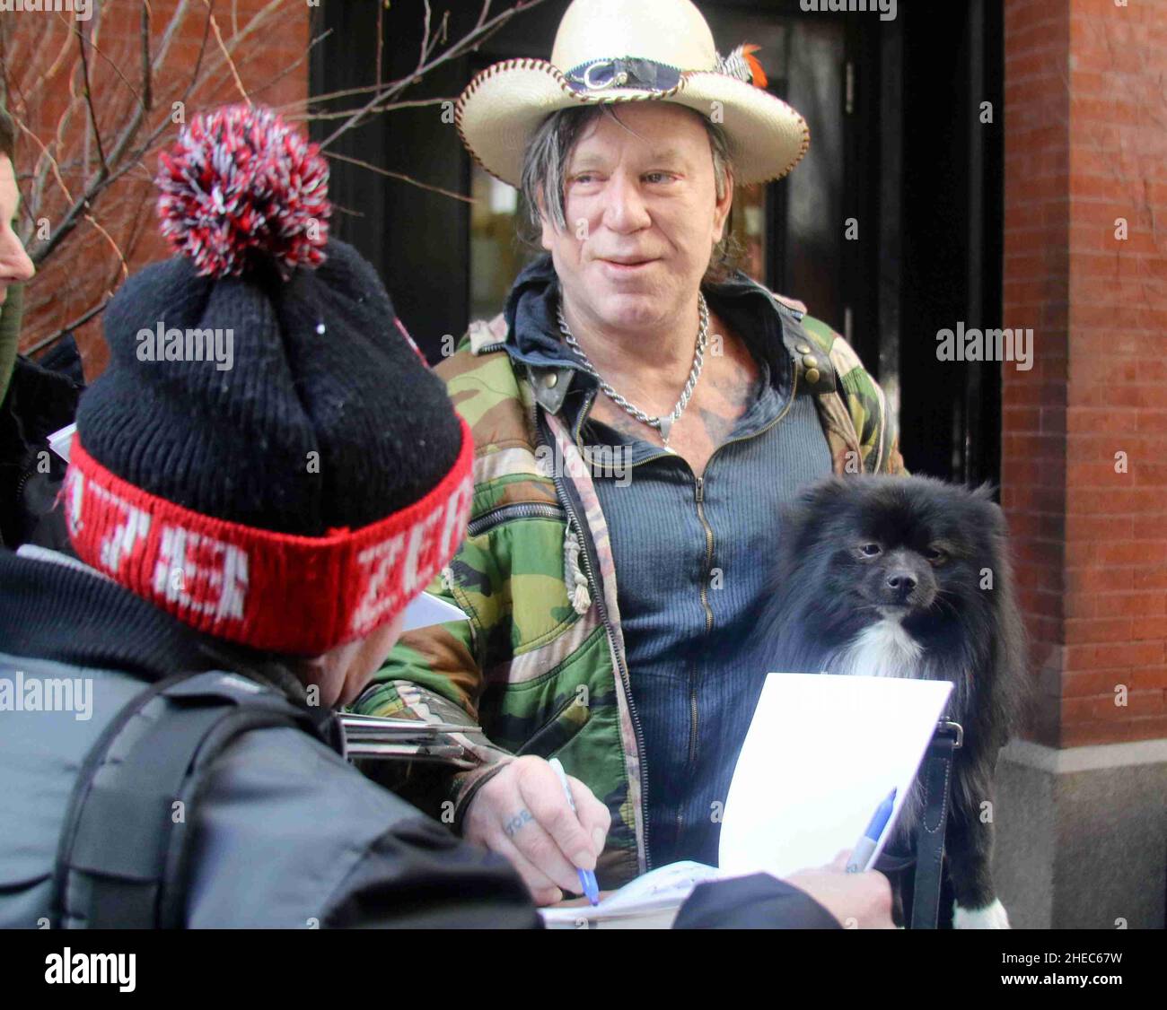 New York - NY - 20190214 Mickey Rourke was seen signing autographs for ...
