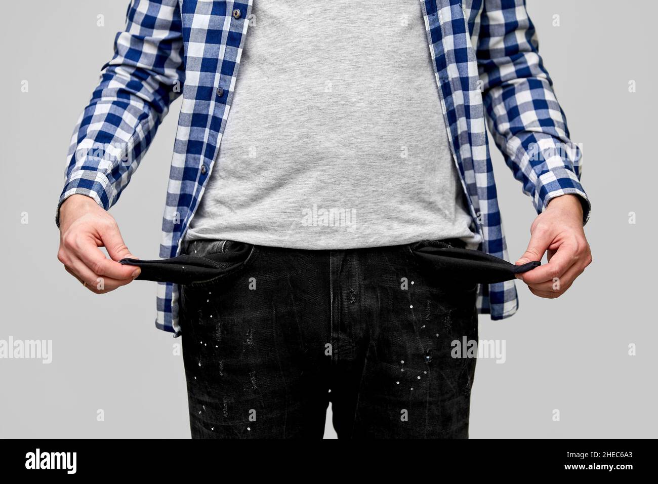 Man showing empty pocket hi-res stock photography and images - Alamy