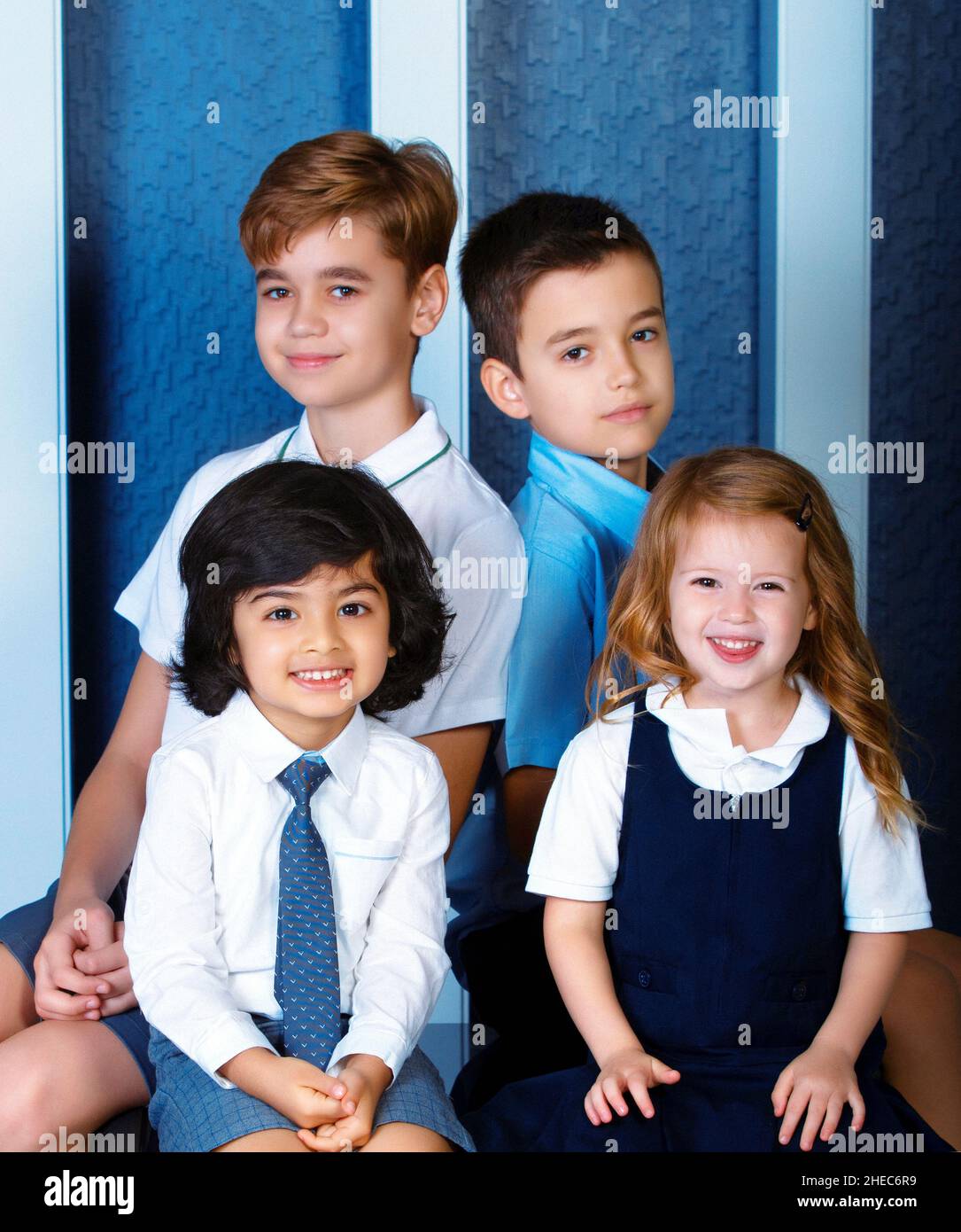 Kids with different school uniforms - November 2020 -Doha QATAR Stock ...
