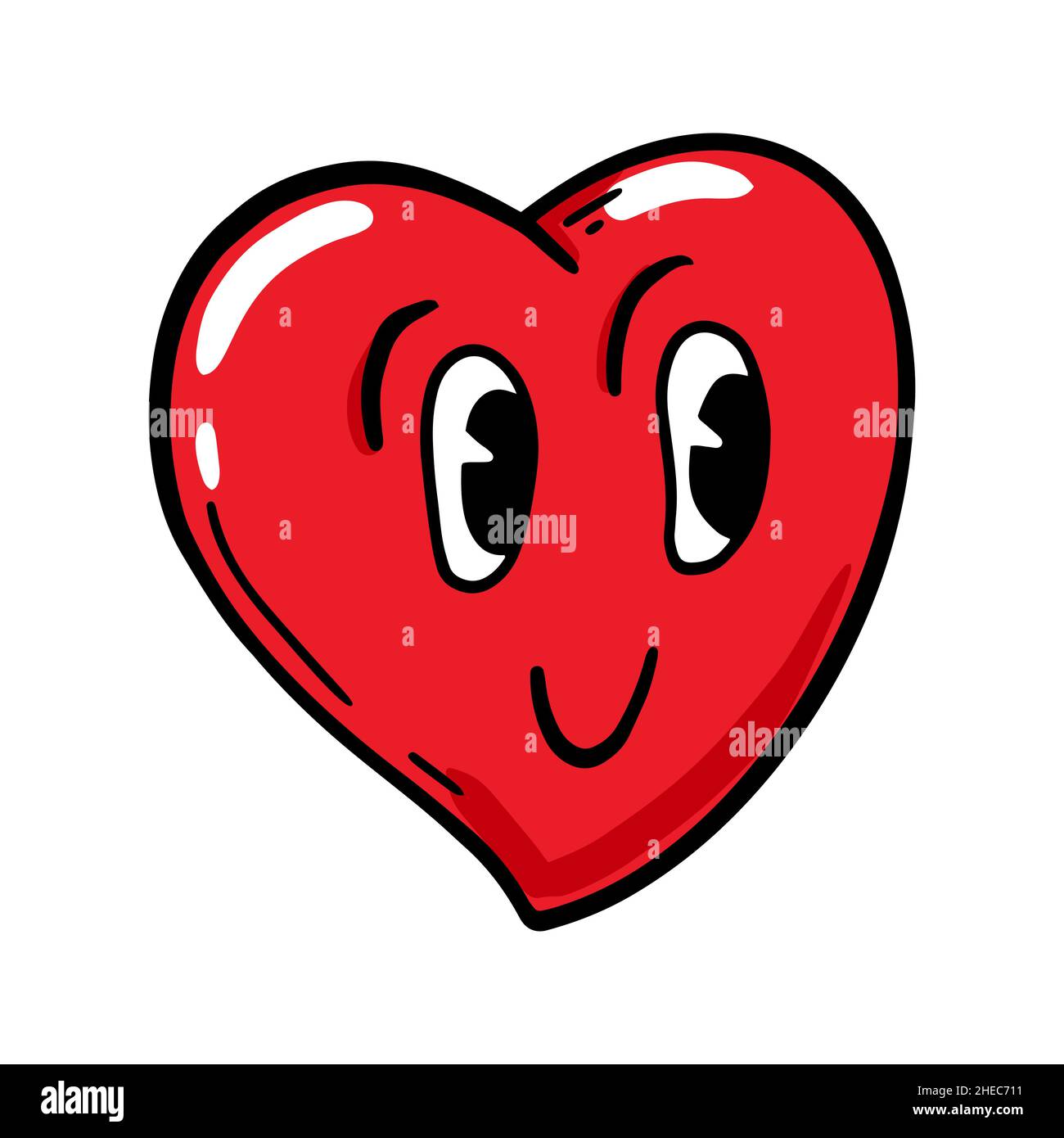 Heart in comic style. Vector illustration. Valentines Day design ...