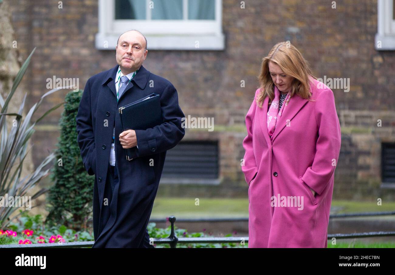 London, England, UK. 10th Jan, 2022. ANDREW GRIFFITH and SARAH DINES ...