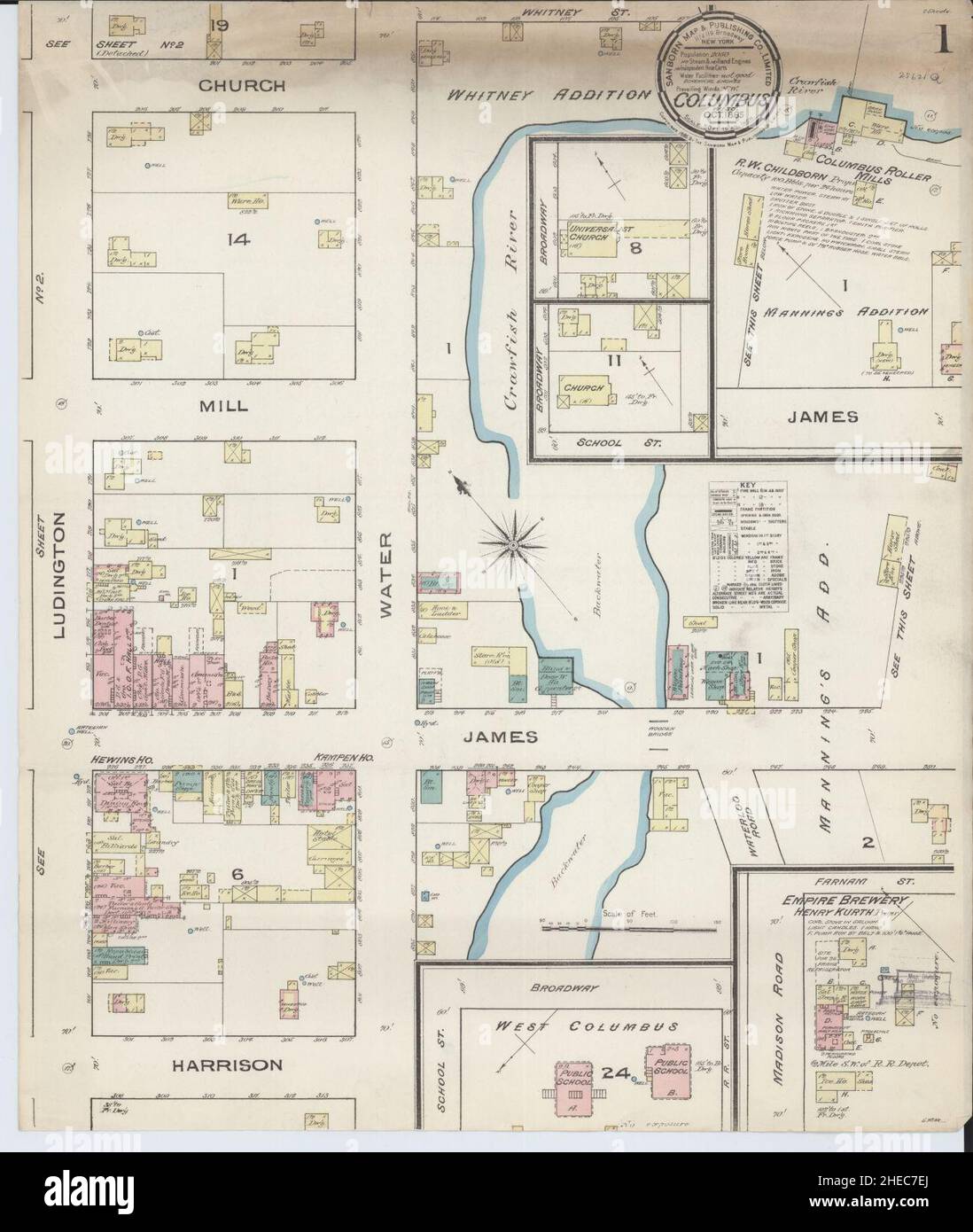Map of columbus wisconsin hi-res stock photography and images - Alamy