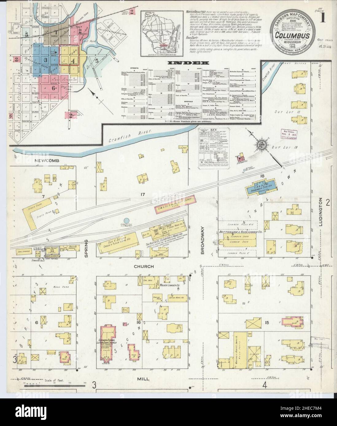 Map of columbus wisconsin hi-res stock photography and images - Alamy