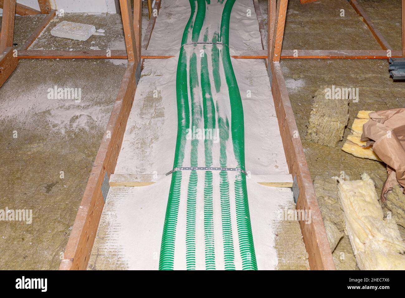 Pipe insulation with expanded perlite in domestic ventilation with ...