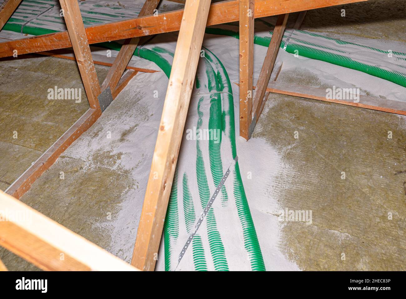 Pipe insulation with expanded perlite in domestic ventilation with ...
