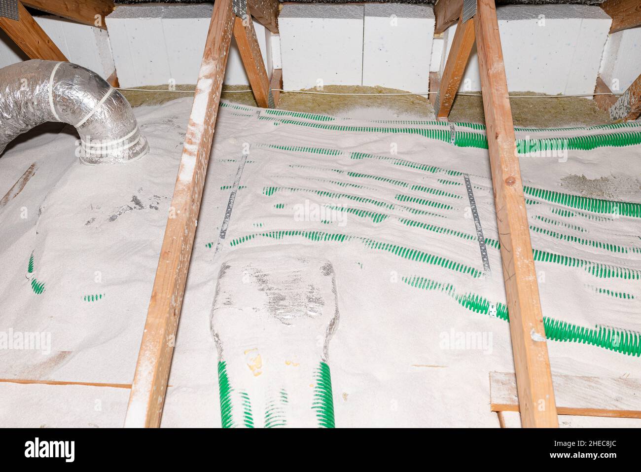 Pipe insulation with expanded perlite in domestic ventilation with ...