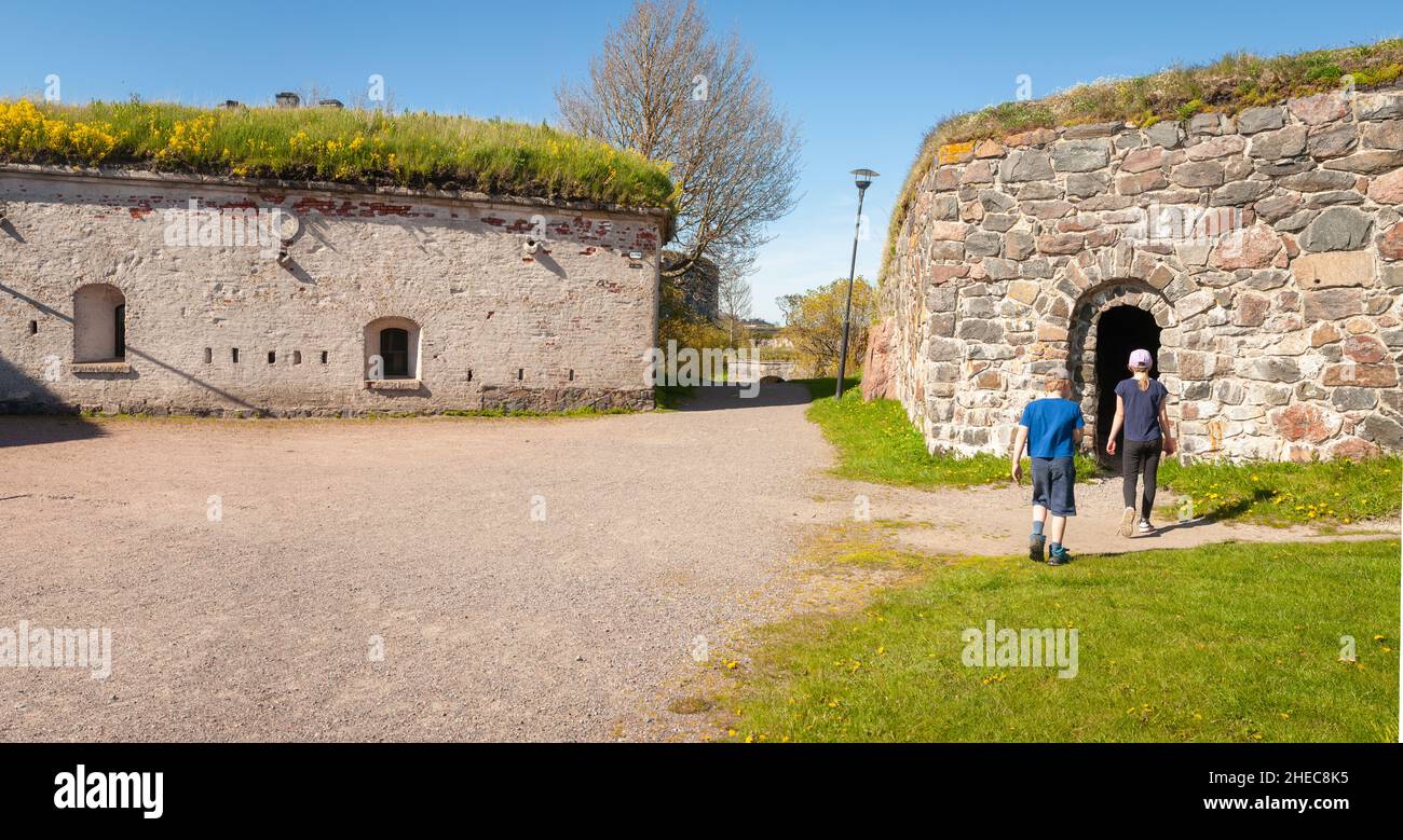 Springtime in Suomenlinna sea fortress, Helsinki, Finland Stock Photo ...