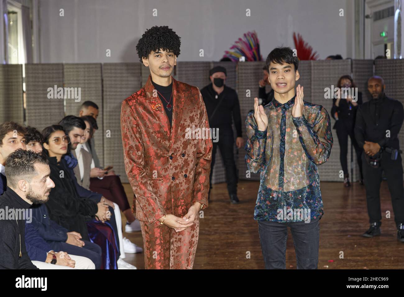 Paris, France. 9th Jan, 2022. André Rodrigues and Jeremy Bellet attend ...