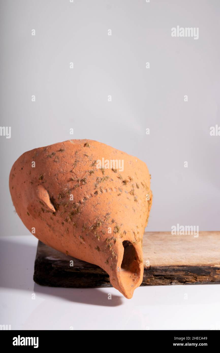 Part of antique ceramic vase, historic clay pottery Stock Photo - Alamy