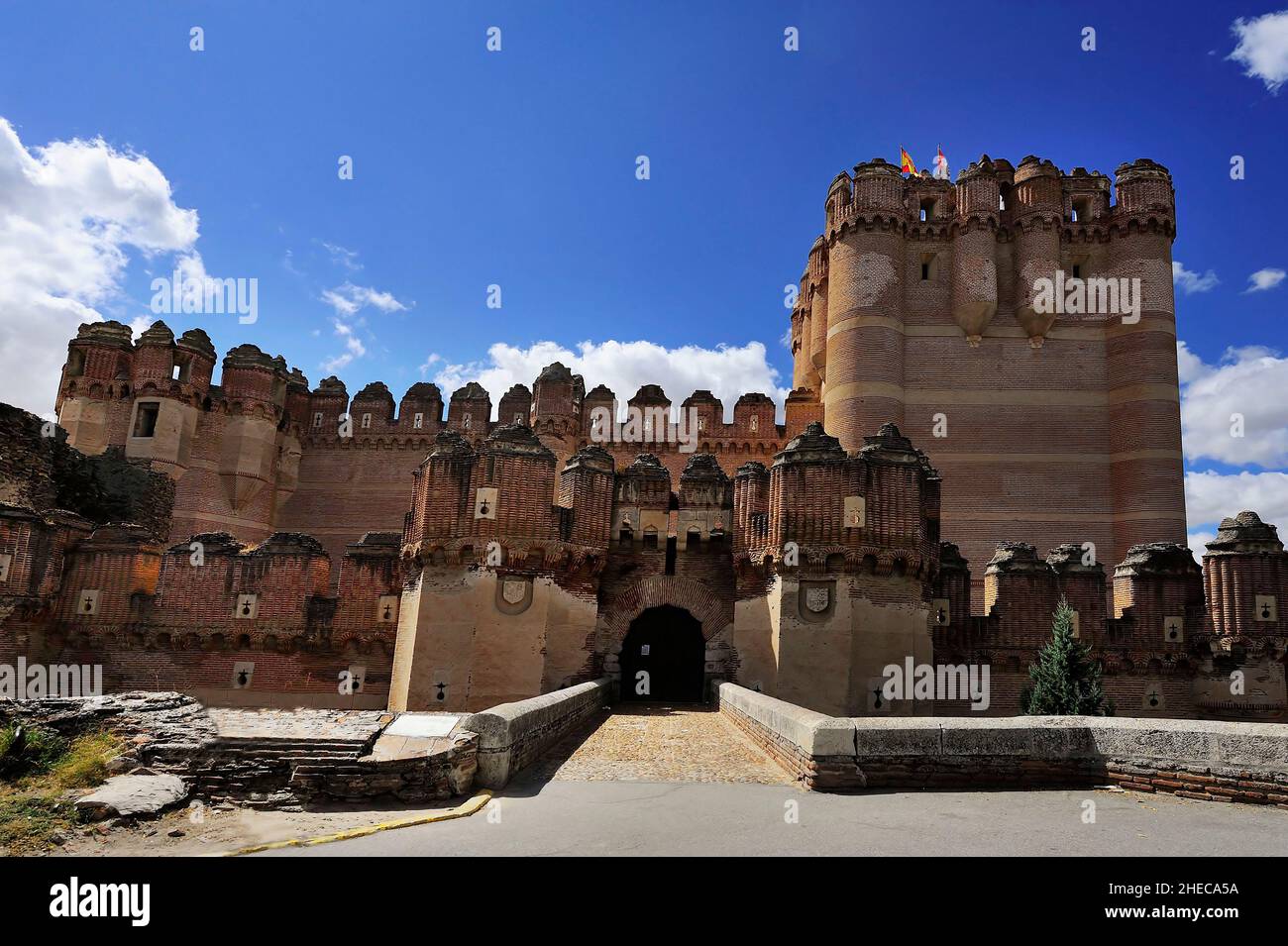Mudejar gothic castle of Coca in Segovia Stock Photo - Alamy