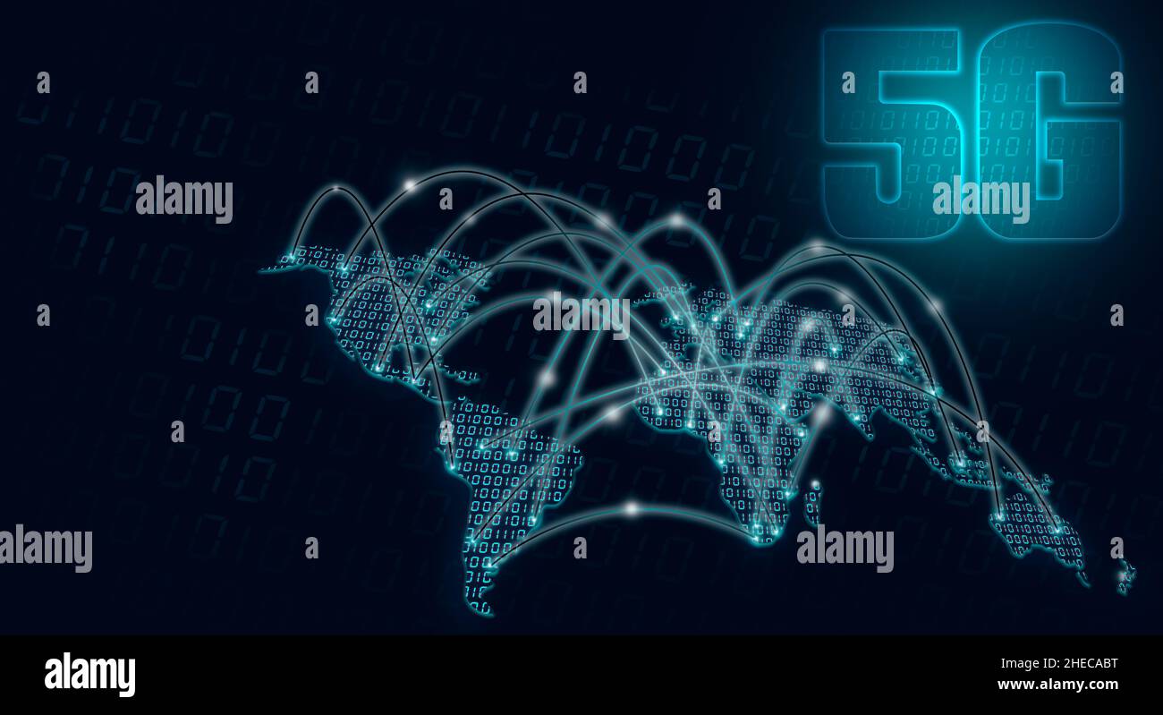 5G high speed internet network communication technology, IoT concept ...