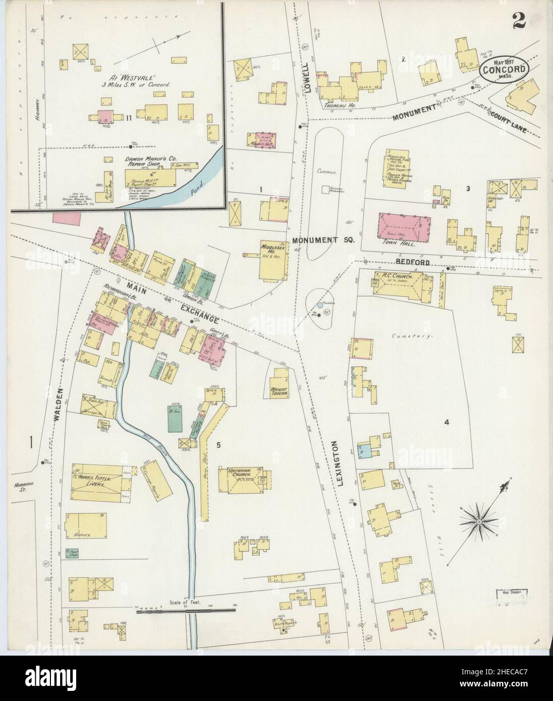 Concord massachusetts map hi-res stock photography and images - Alamy