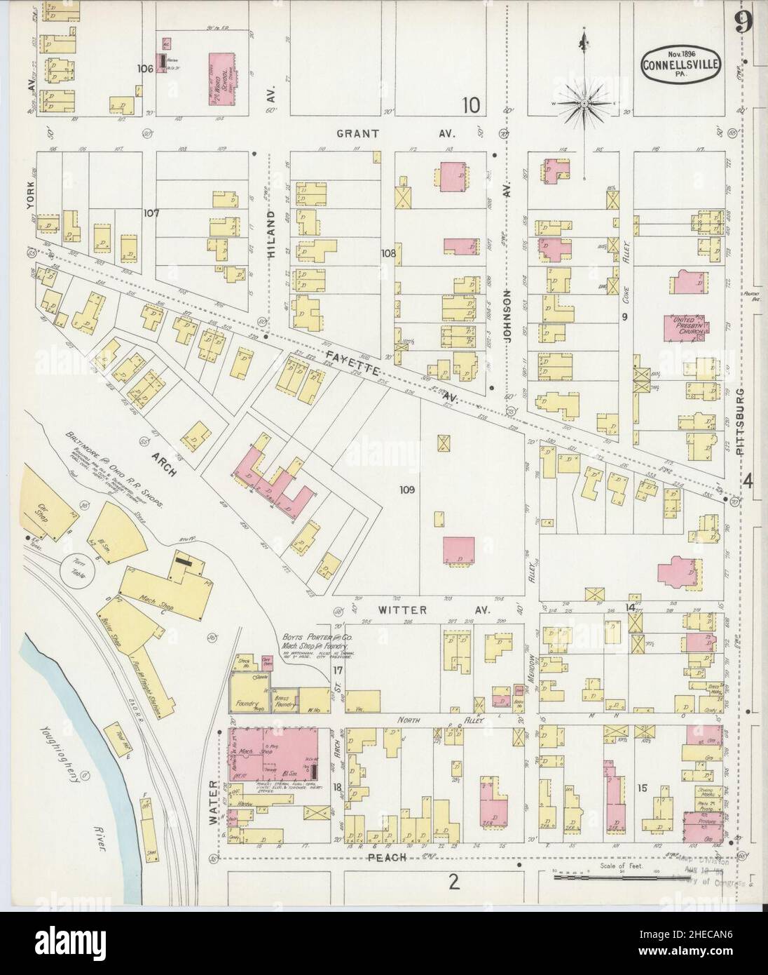 Map of connellsville hi-res stock photography and images - Alamy