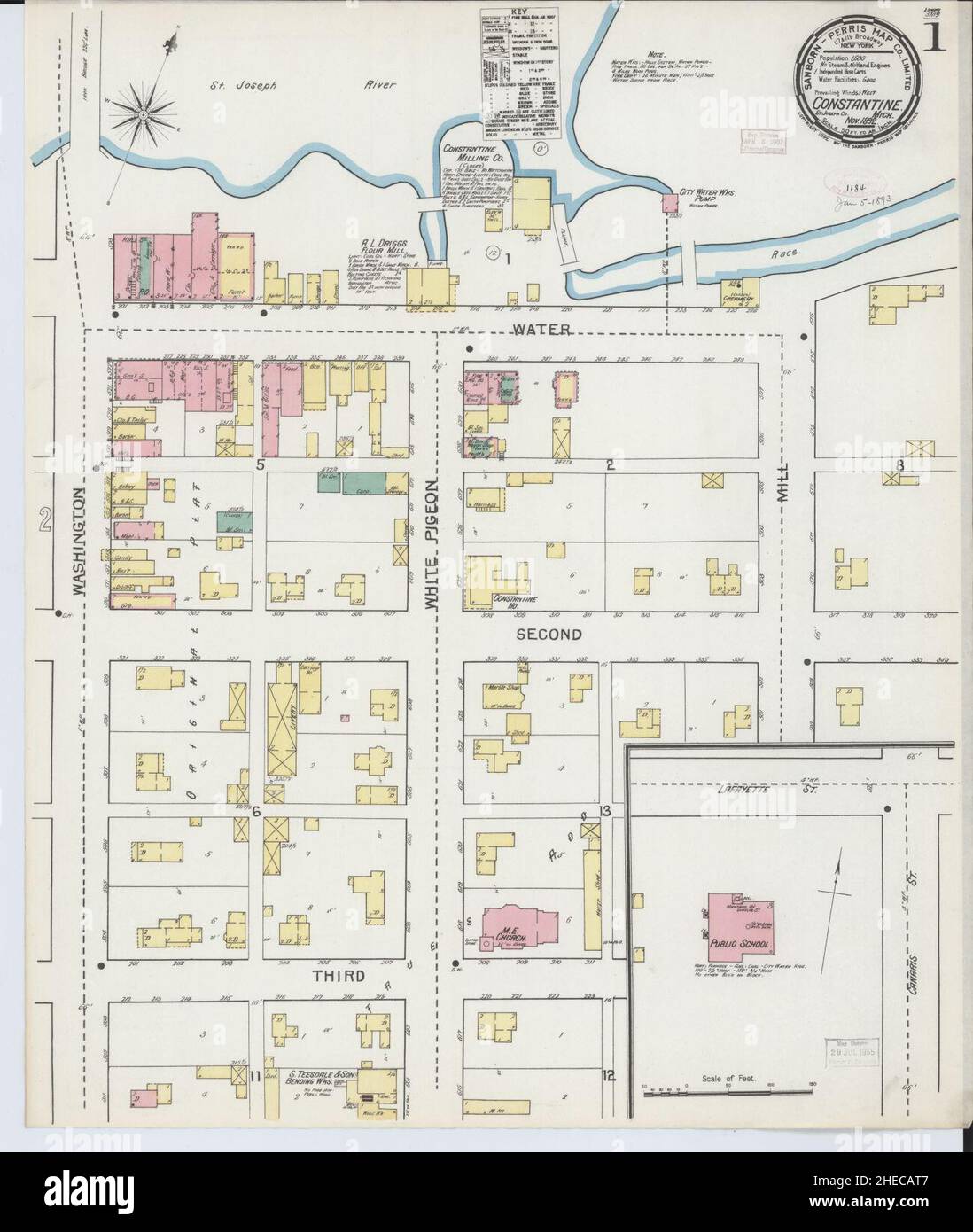 Constantine michigan map hi-res stock photography and images - Alamy