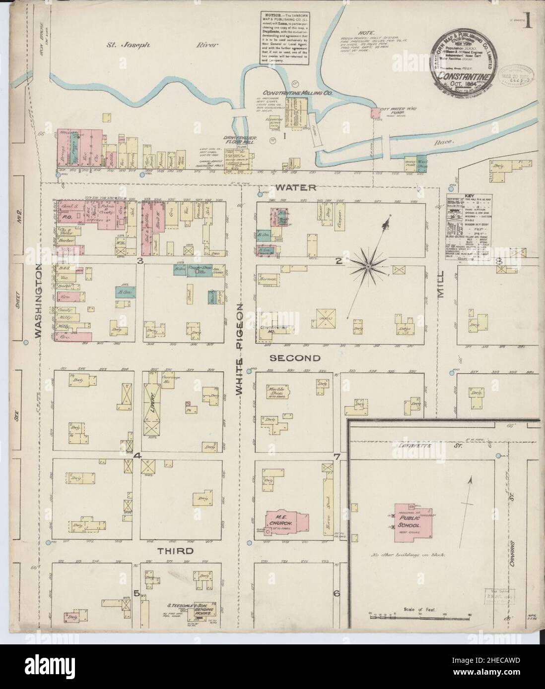 Constantine michigan map hi-res stock photography and images - Alamy