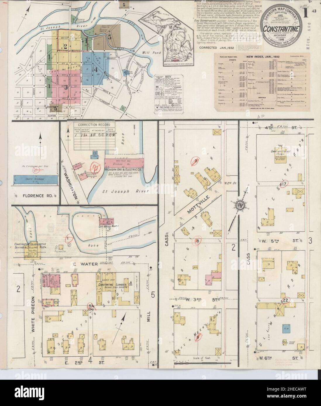Constantine michigan map hi-res stock photography and images - Alamy