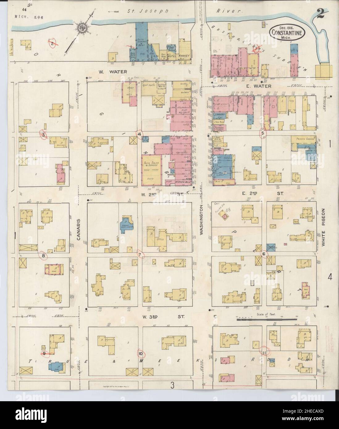 Constantine michigan map hi-res stock photography and images - Alamy