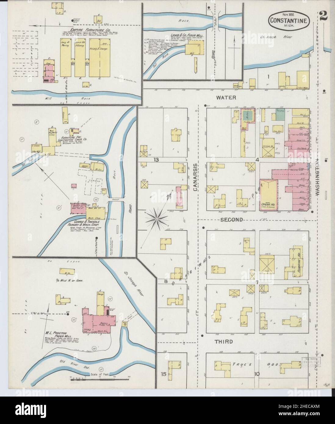 Constantine michigan map hi-res stock photography and images - Alamy