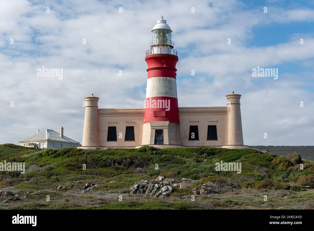 Cape Agulhas Lighthouse at the southernmost tip of Africa, Cape Agulhas ...