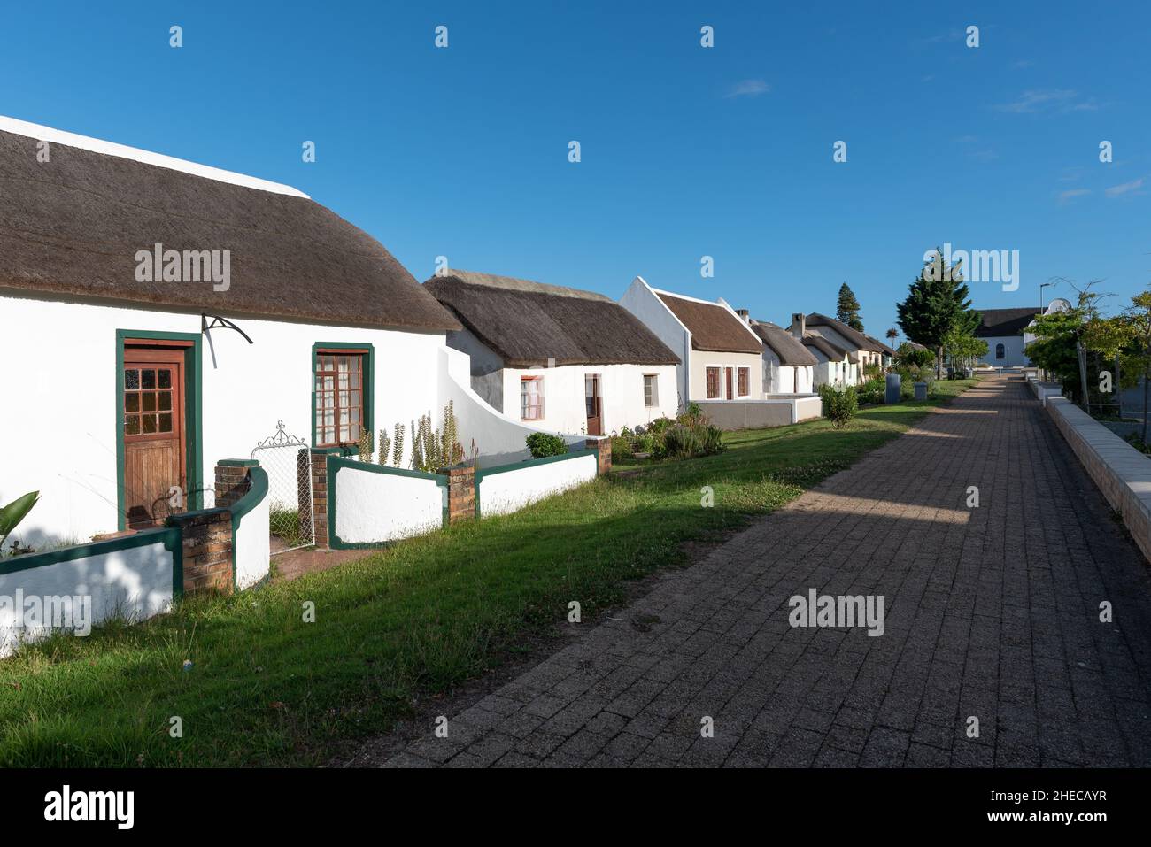 Thatched cottages at Elim village in the Western Cape of South Africa ...