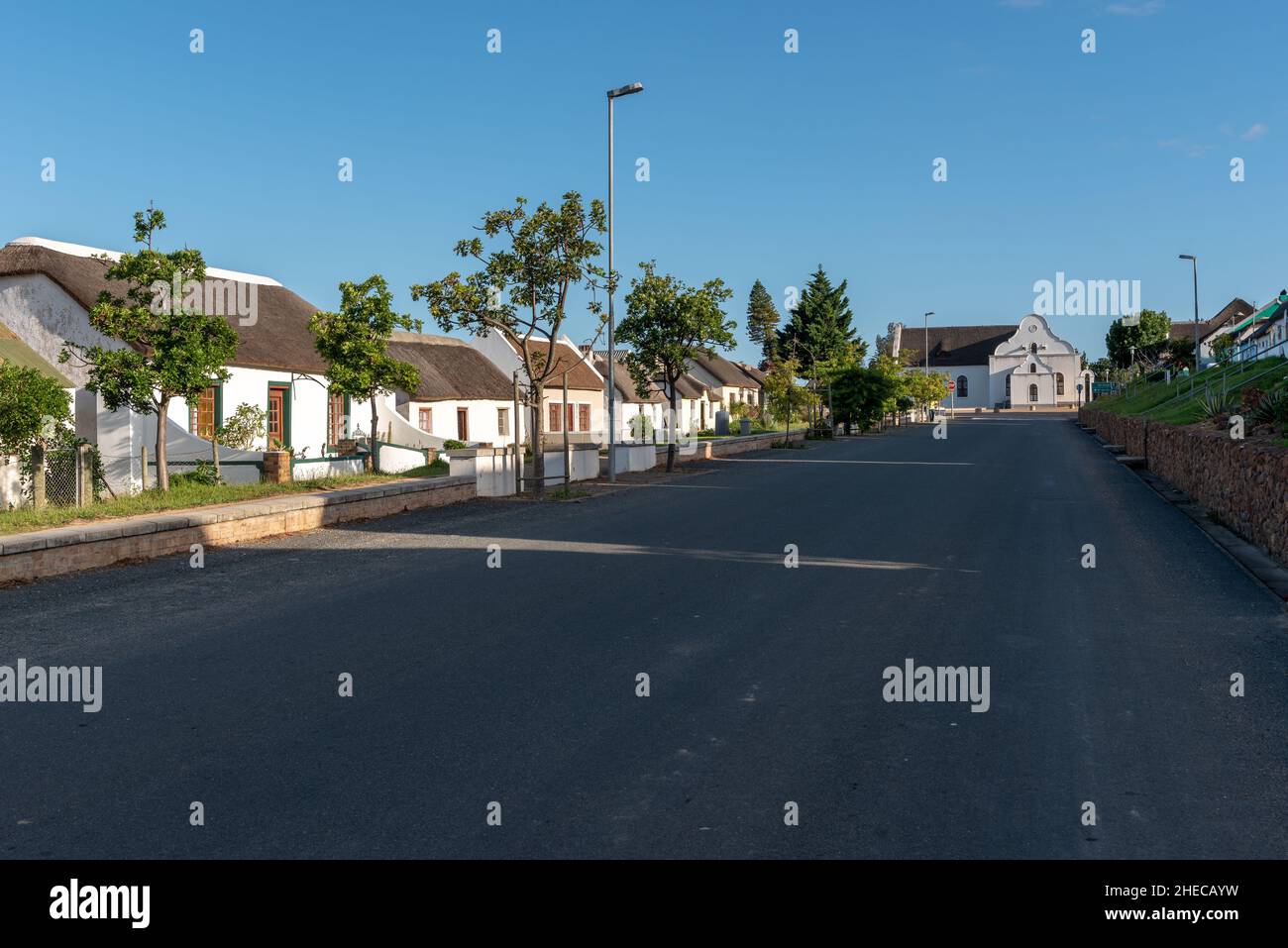 Thatched cottages at Elim village in the Western Cape of South Africa ...
