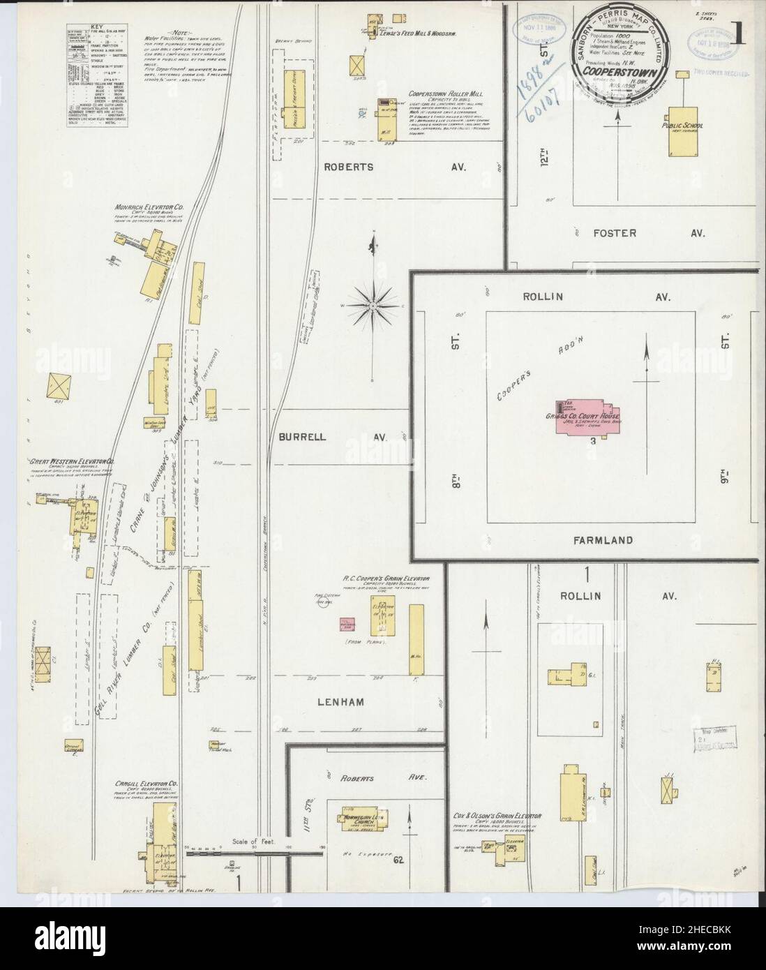 Vintage map of cooperstown hi-res stock photography and images - Alamy