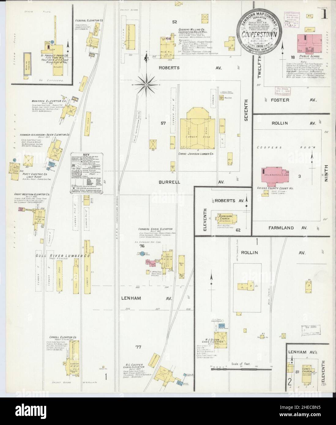 Vintage map of cooperstown hi-res stock photography and images - Alamy