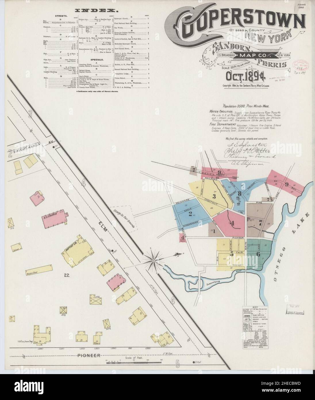 Vintage map of cooperstown hi-res stock photography and images - Alamy