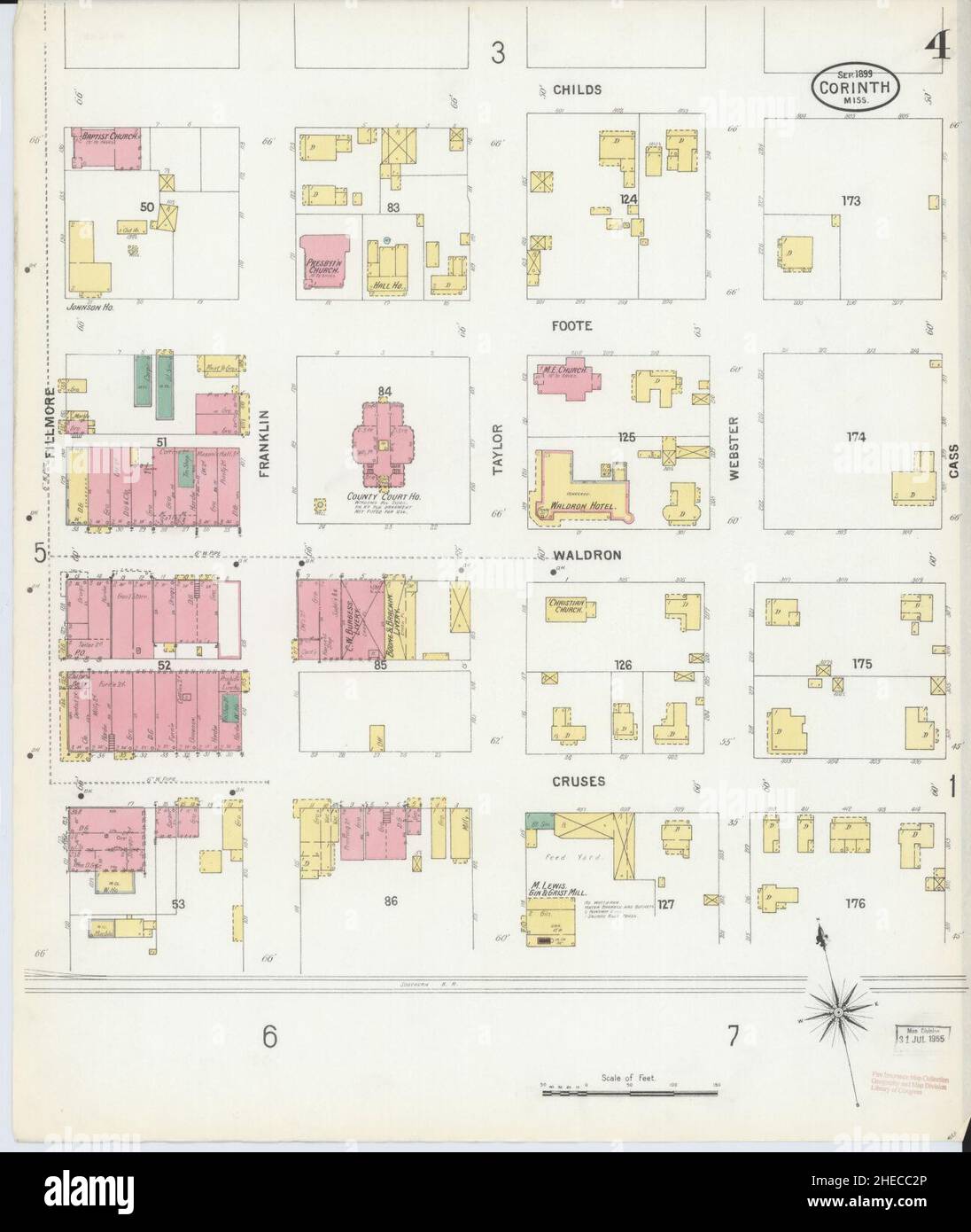Sanborn Fire Insurance Map from Corinth, Alcorn County, Mississippi ...