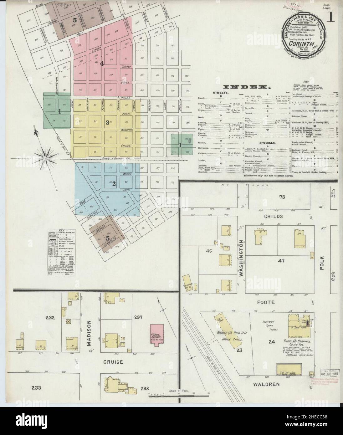 Sanborn Fire Insurance Map from Corinth, Alcorn County, Mississippi ...