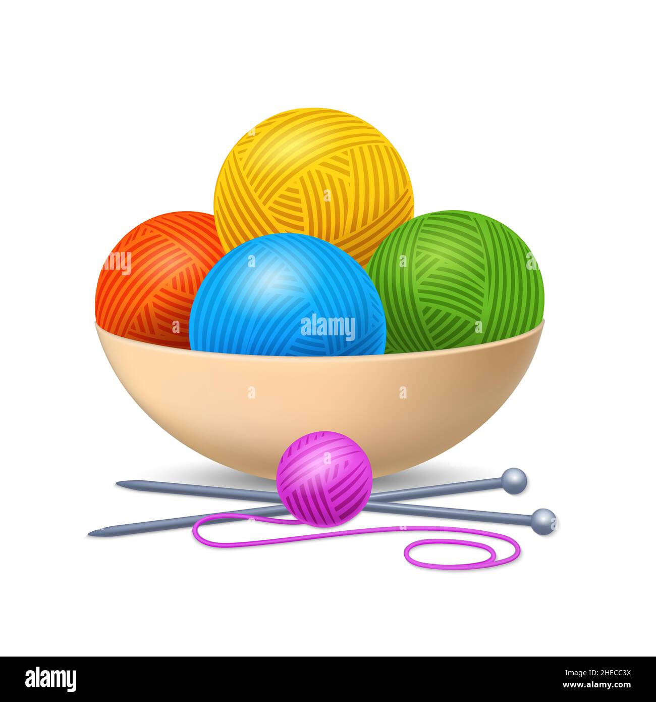 White red yarn knitting Stock Vector Images - Alamy