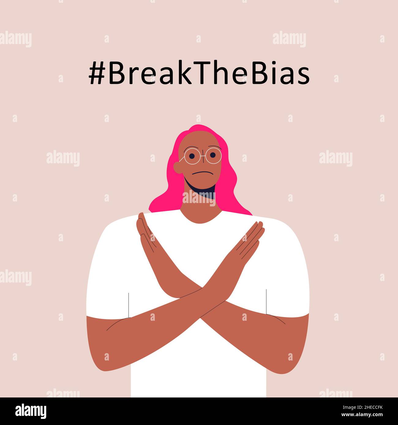 International womens day. IWD. 8th march. Poster with black woman cross ...