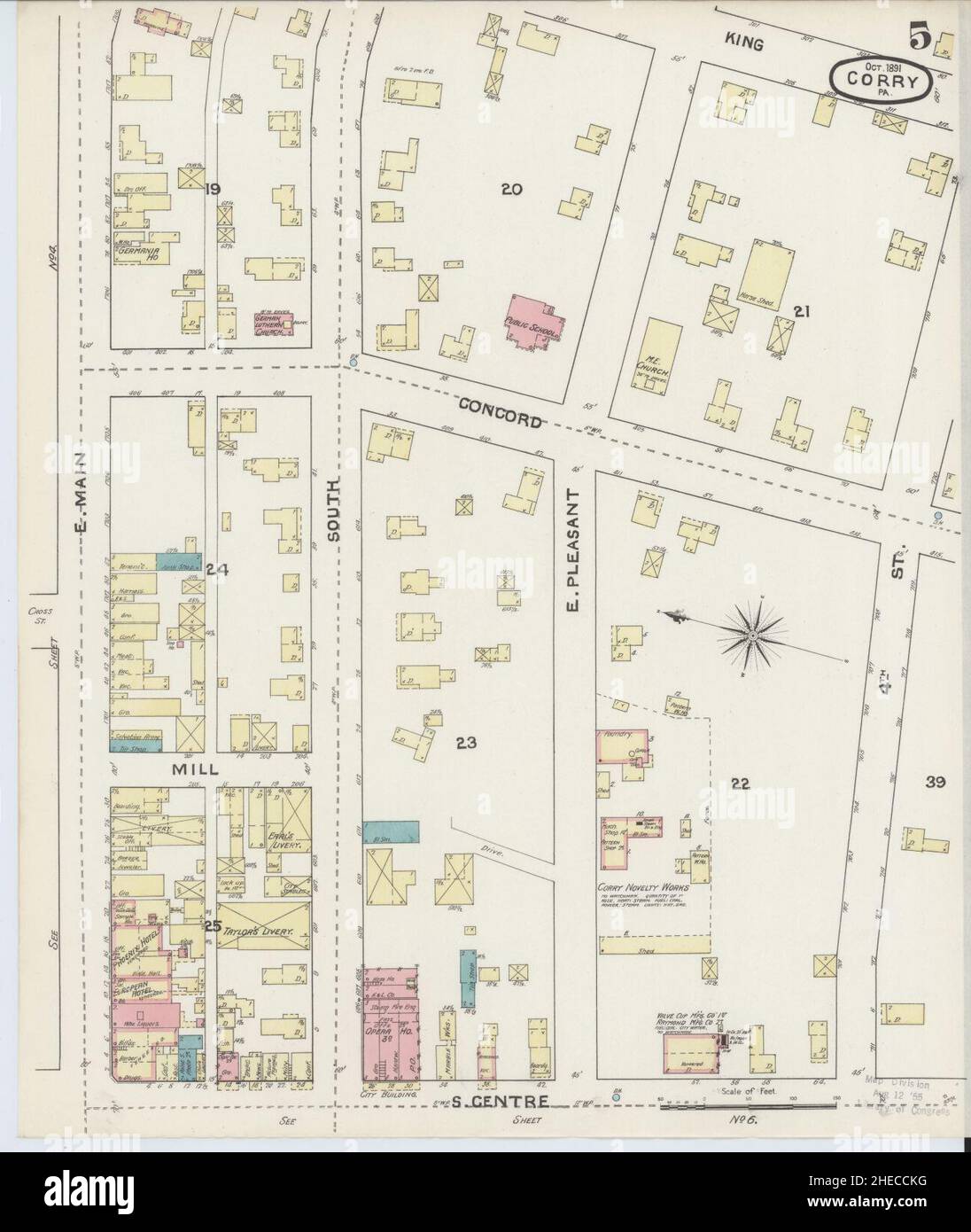 Sanborn Fire Insurance Map from Corry, Erie County, Pennsylvania Stock ...